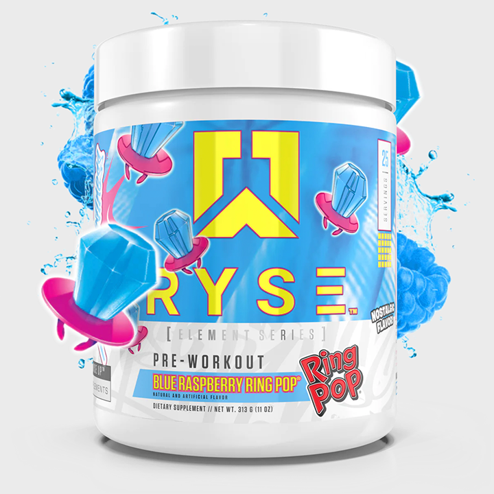 RYSE ELEMENT PRE WORKOUT BLUE RASPBERRY RING POP - thefoundrylancaster.com